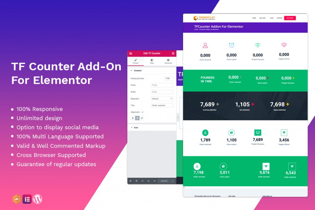 TfCounter - Counter widget For Elementor - Elementor Addons Widgets